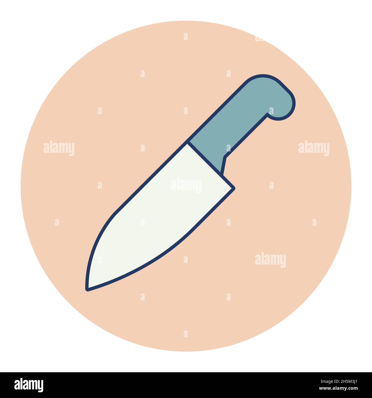 Chef kitchen knife color icon. Cutlery. Kitchen utensils. Graph symbol ...