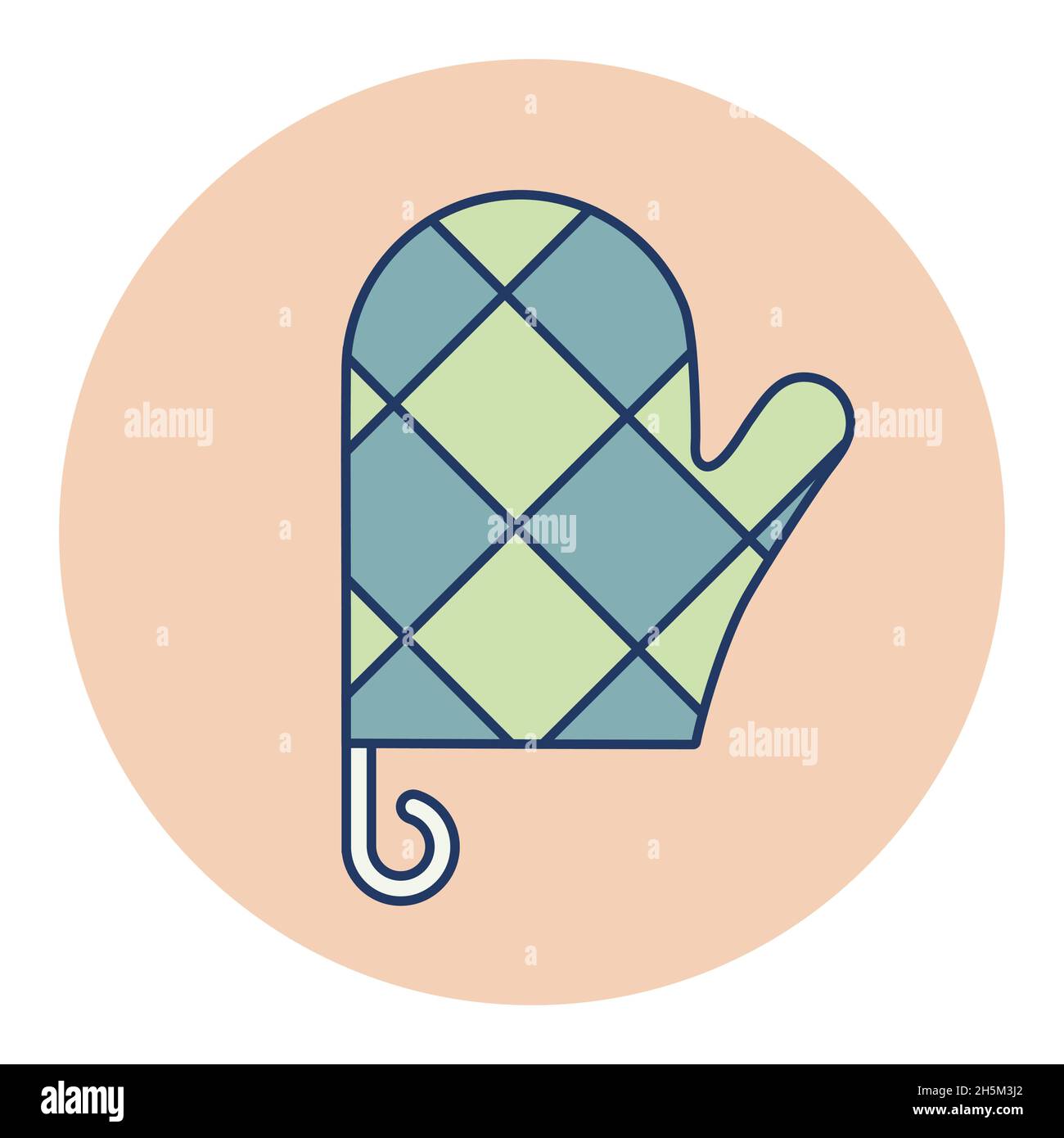 Close up of kitchen protective glove vector color icon. Graph symbol ...