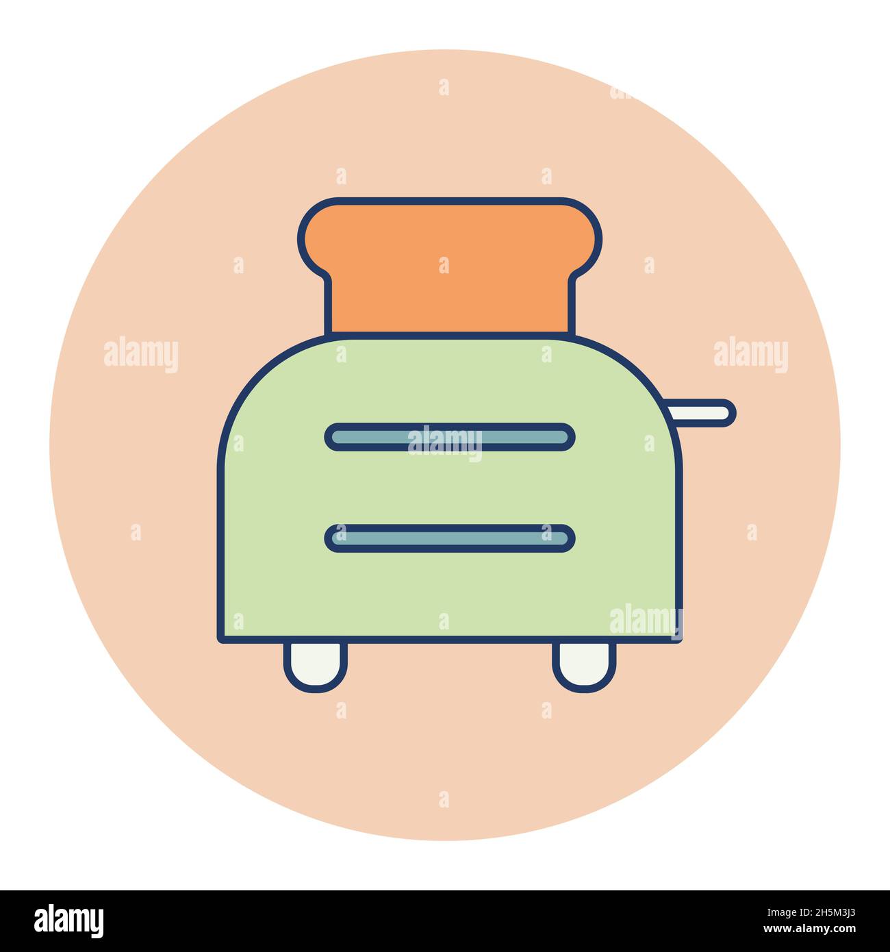 Toaster with toasts vector color icon. Kitchen appliance. Graph symbol ...
