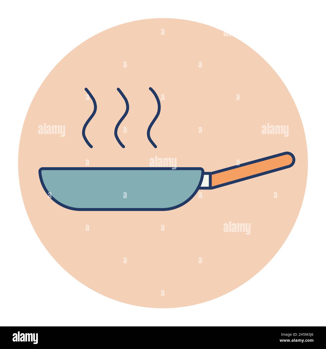 Frying pan vector color icon. Kitchen appliance. Graph symbol for ...