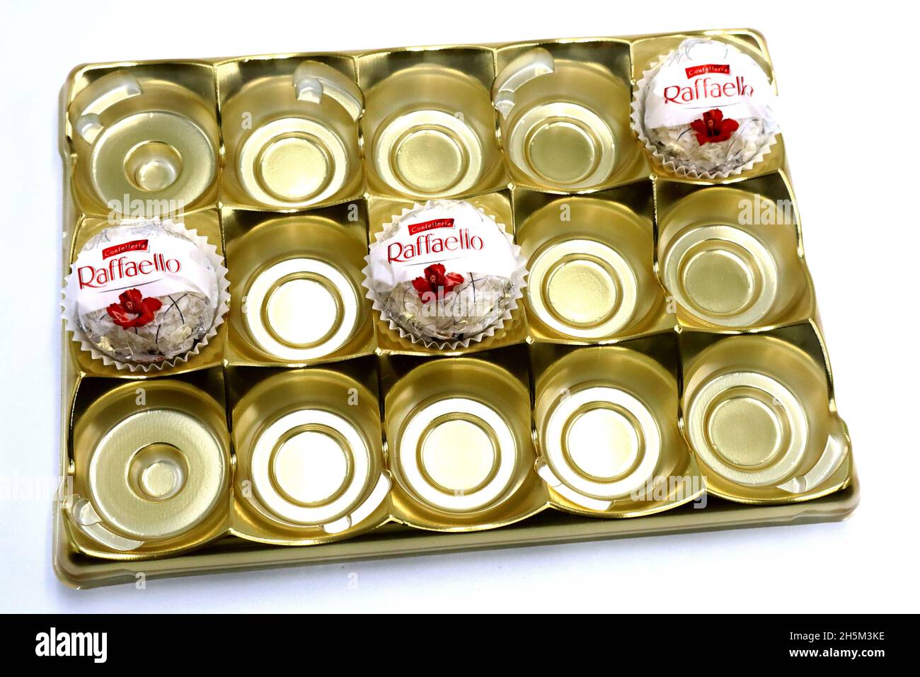 RAFFAELLO FERRERO premium white chocolate sweets with coconut Stock ...
