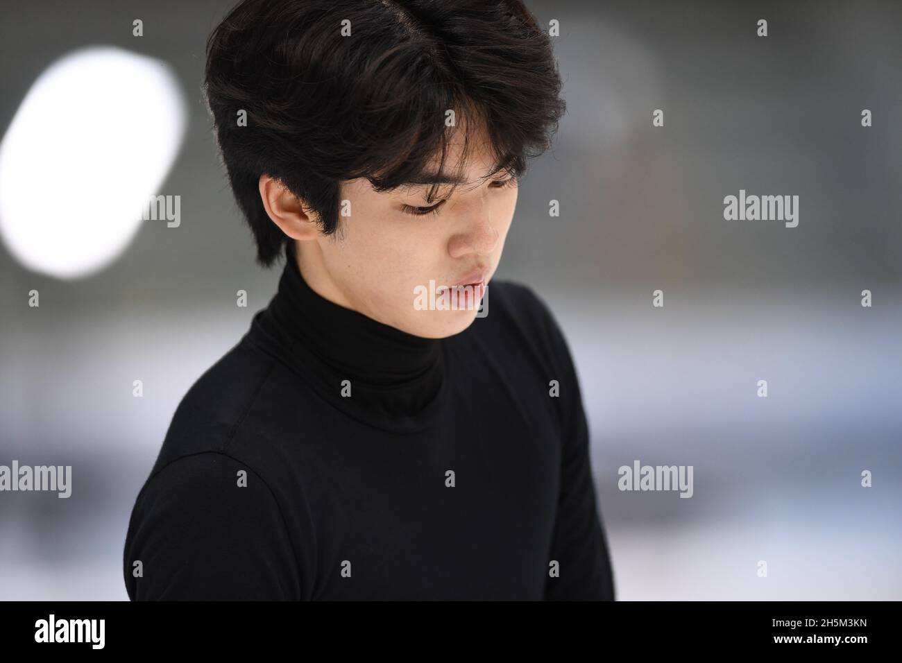 Junhwan CHA, Korea, during practice, at the ISU Grand Prix of Figure ...