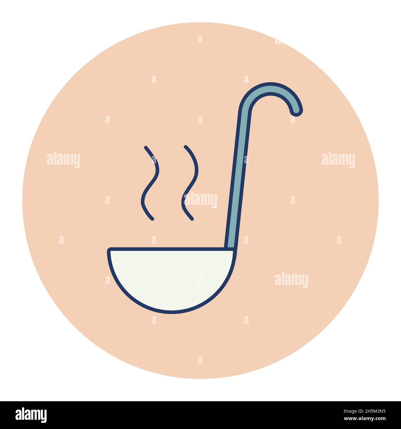 Soup ladle vector color icon. Kitchen appliance. Graph symbol for ...