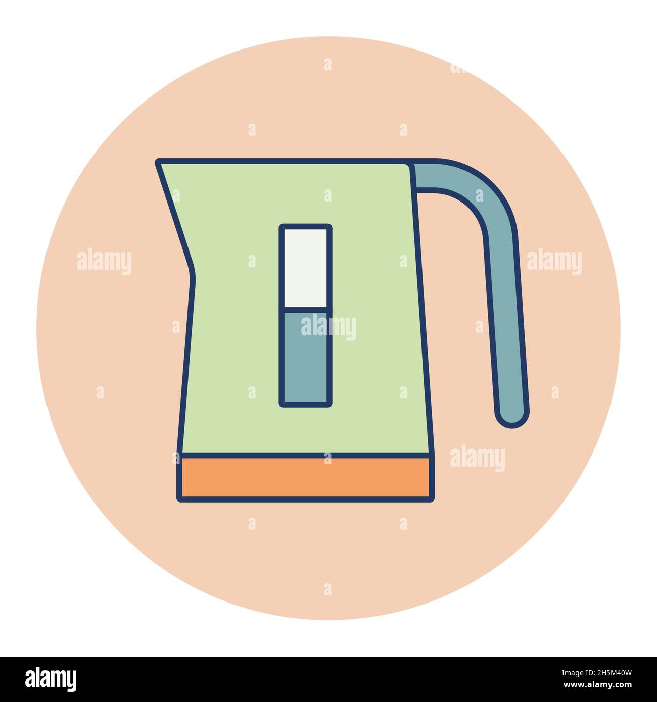 Electric kettle vector color icon. Kitchen appliance. Graph symbol for ...