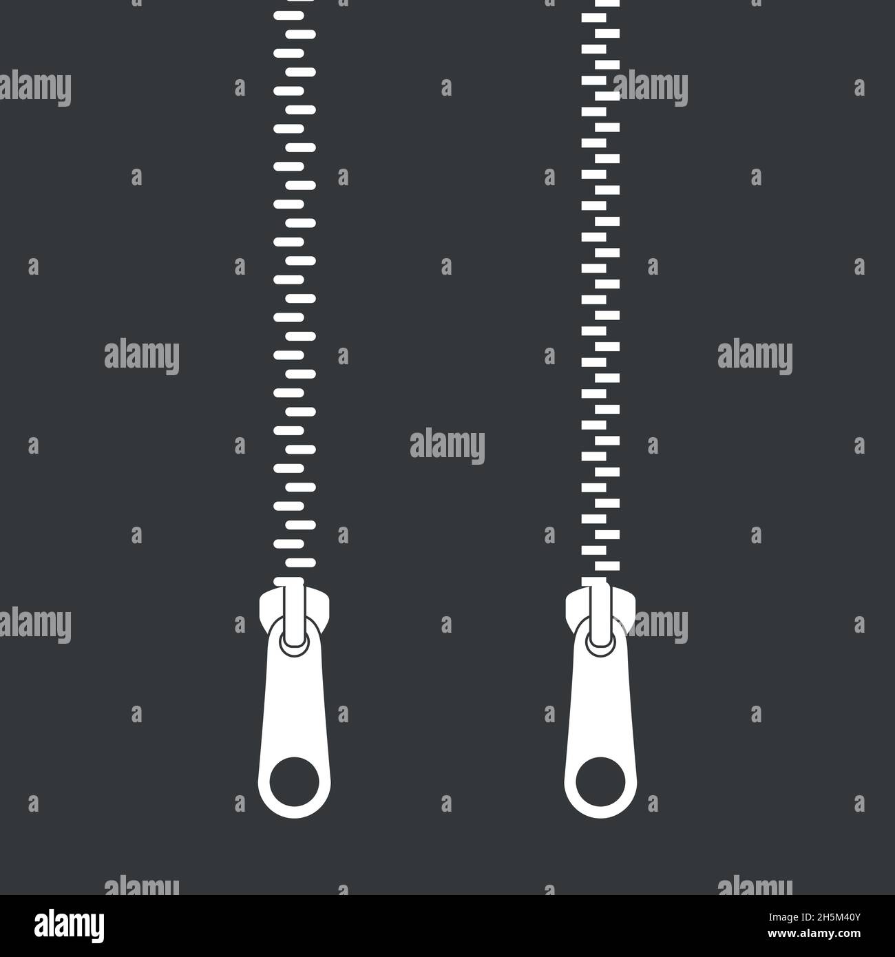 Icon zipper. Two types. Zippered lock. Closed zipper. Fastener. Vector illustration Stock Vector ...