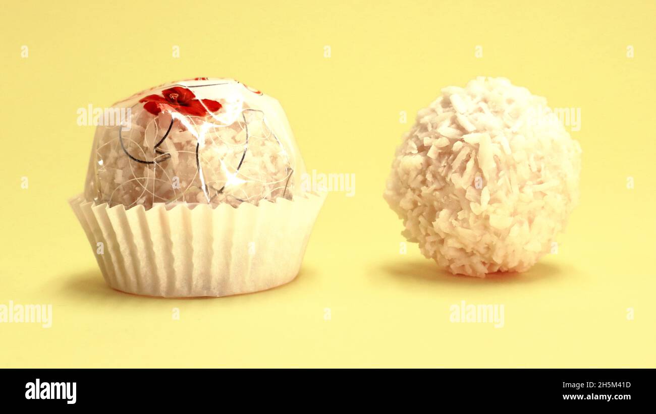 RAFFAELLO FERRERO premium white chocolate sweets with coconut Stock ...