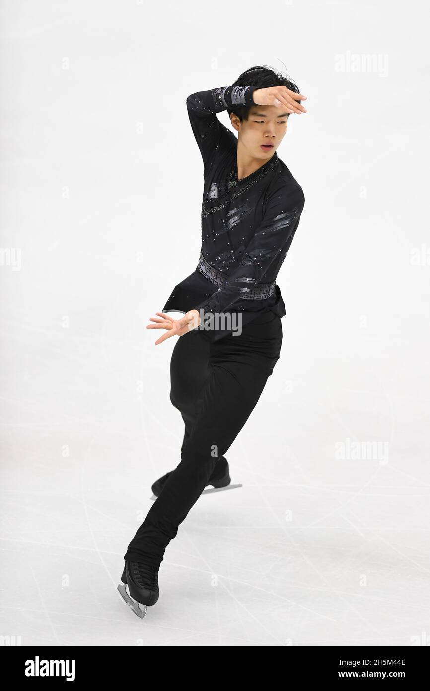 Yudong CHEN, China, during practice, at the ISU Grand Prix of Figure Skating - Gran Premio d ...