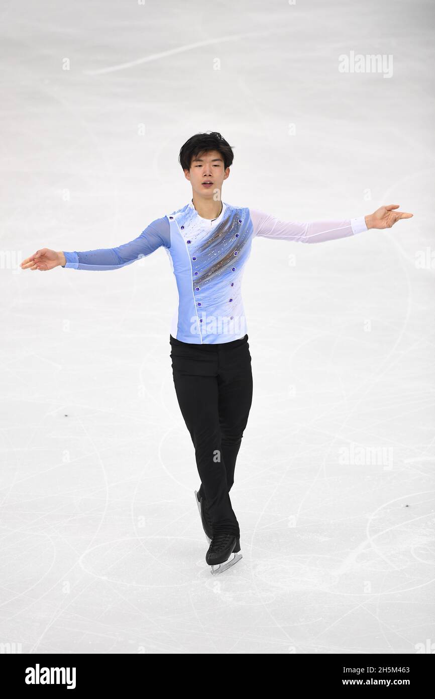 Yudong CHEN, China, during practice, at the ISU Grand Prix of Figure Skating - Gran Premio d ...