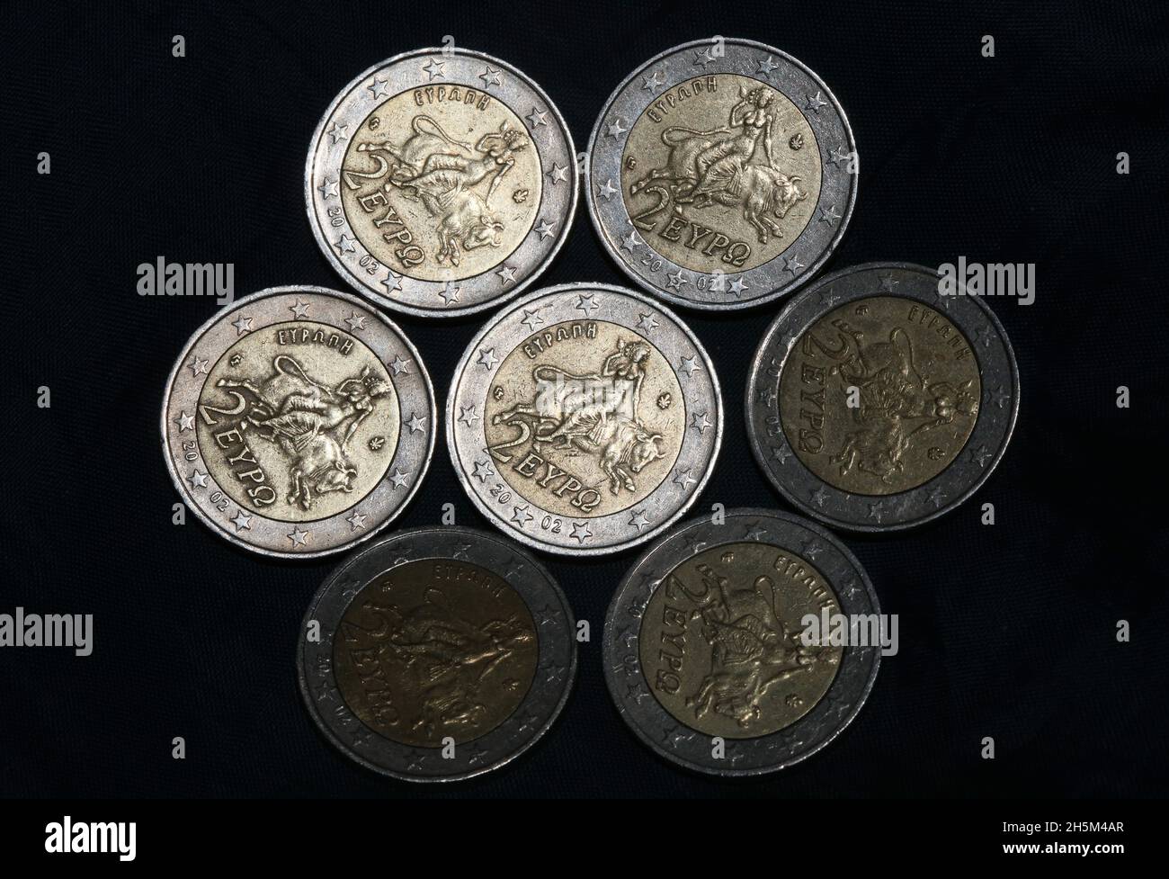 Macro shots of euro coins background 2 Euro coin year of manufacture ...