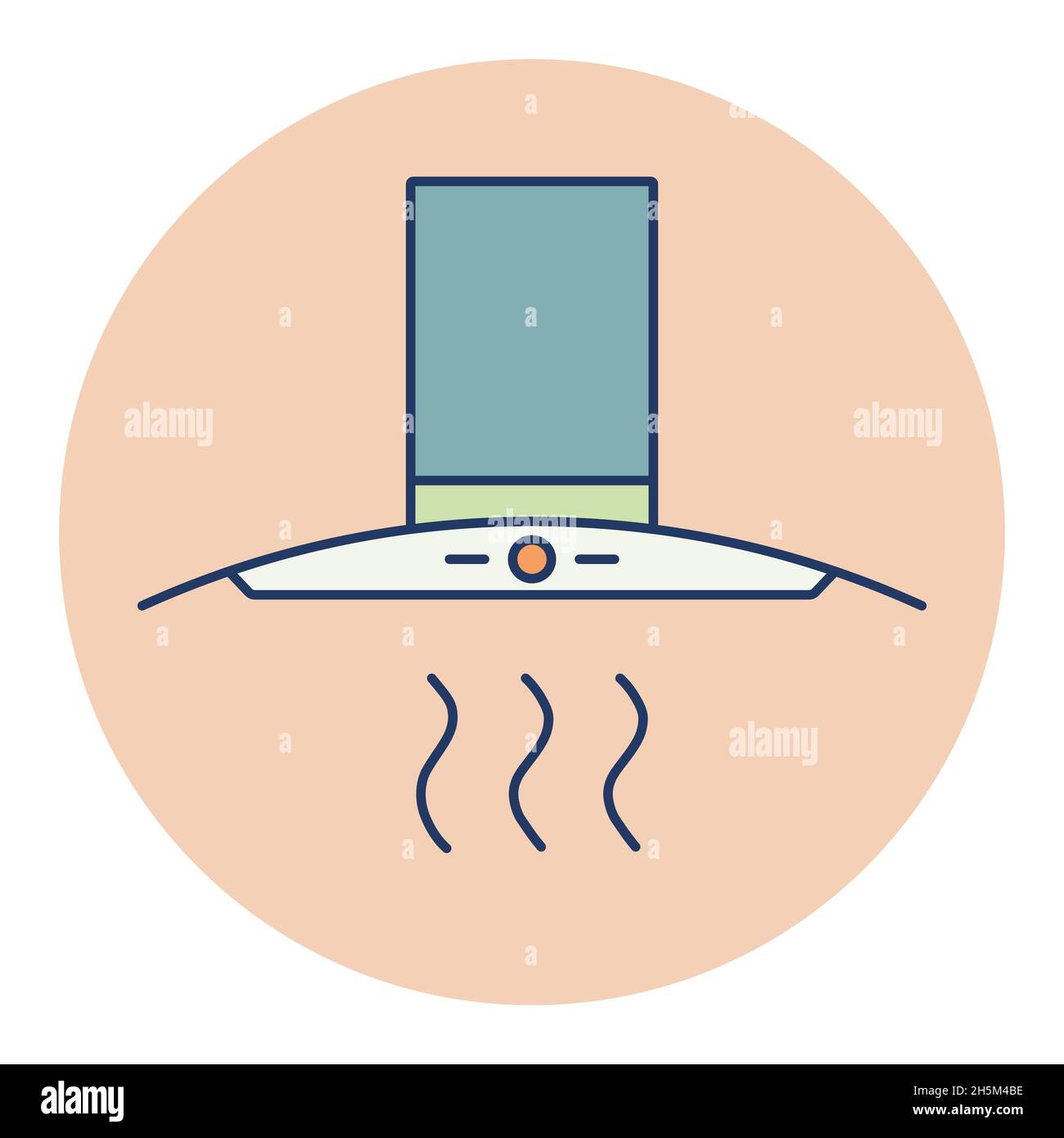 Kitchen hood vector color icon. Electric kitchen appliance. Graph ...