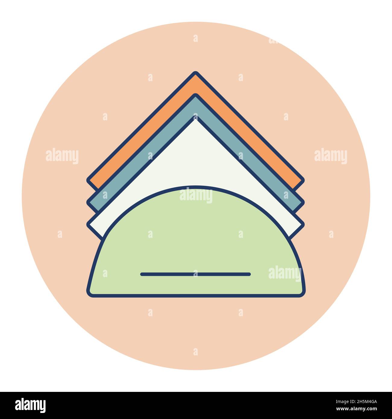 Napkins and napkin holder vector color icon. Kitchen appliance. Graph ...