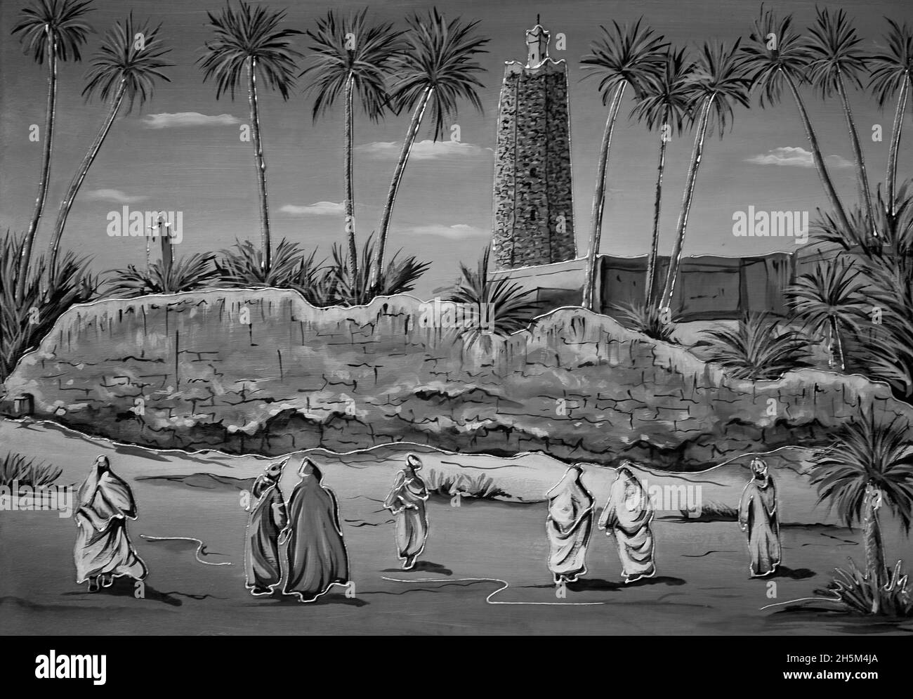 Ancient traditional moroccan lifestyle in black and white Stock Photo ...