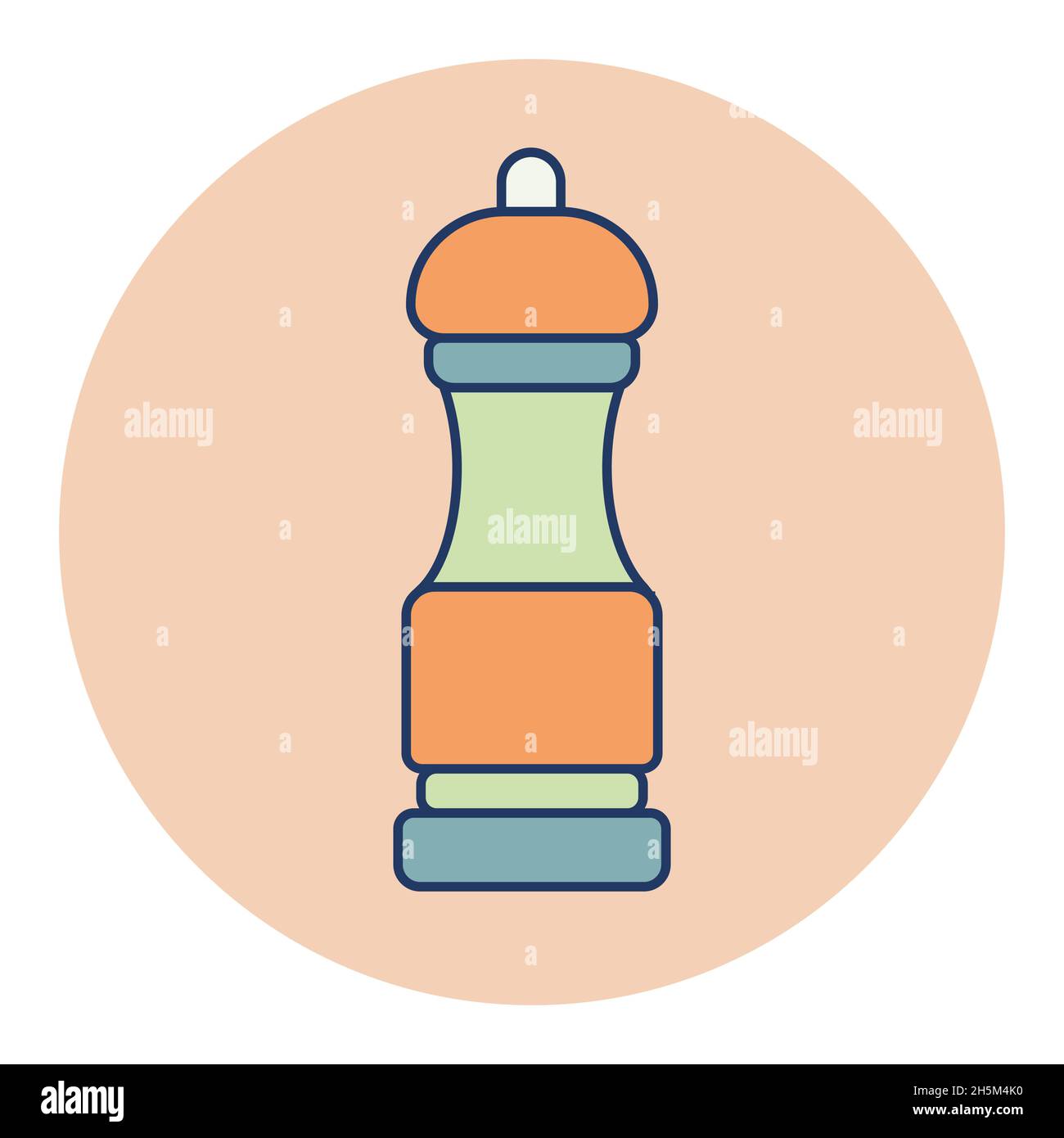 Pepper mill spice grinder vector color icon. Kitchen appliance. Graph ...