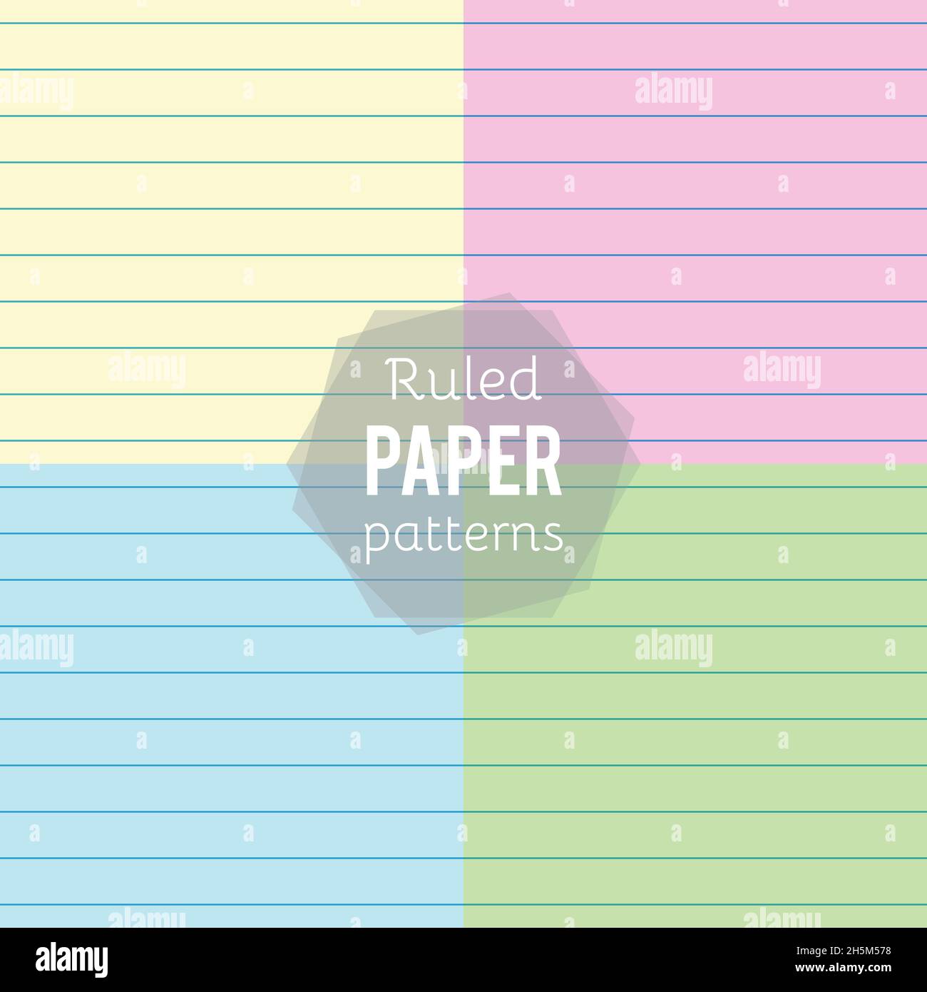 Set: paper patterns. Ruled papers in different colors. Vector ...