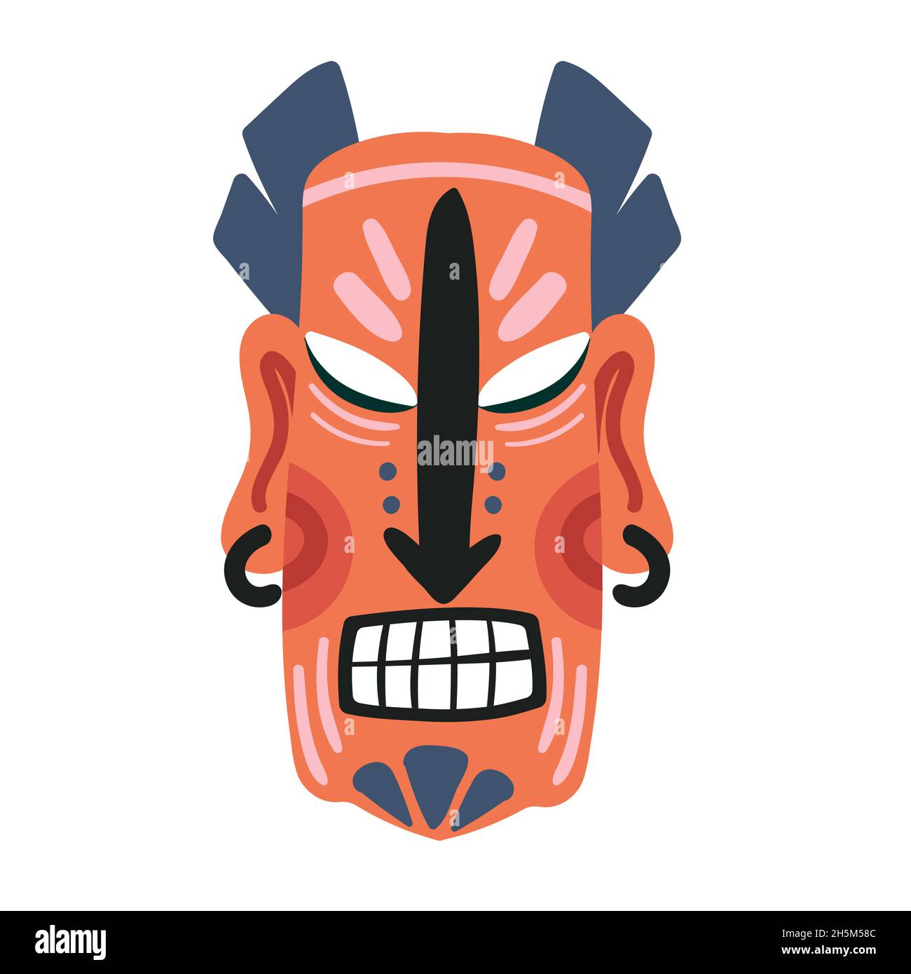 Traditional mask, colorful ethnic totem vector illustration. Cartoon ...