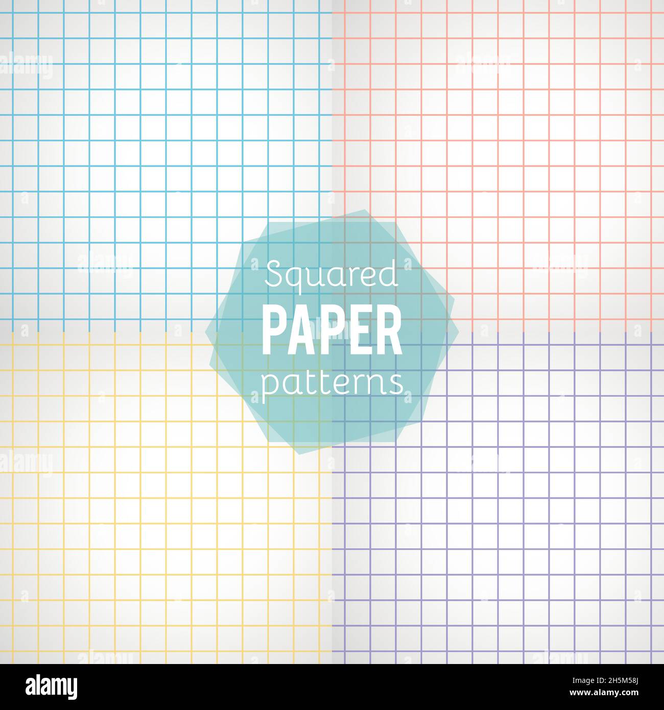 Set: paper patterns. Squared papers in different colors. Vector ...