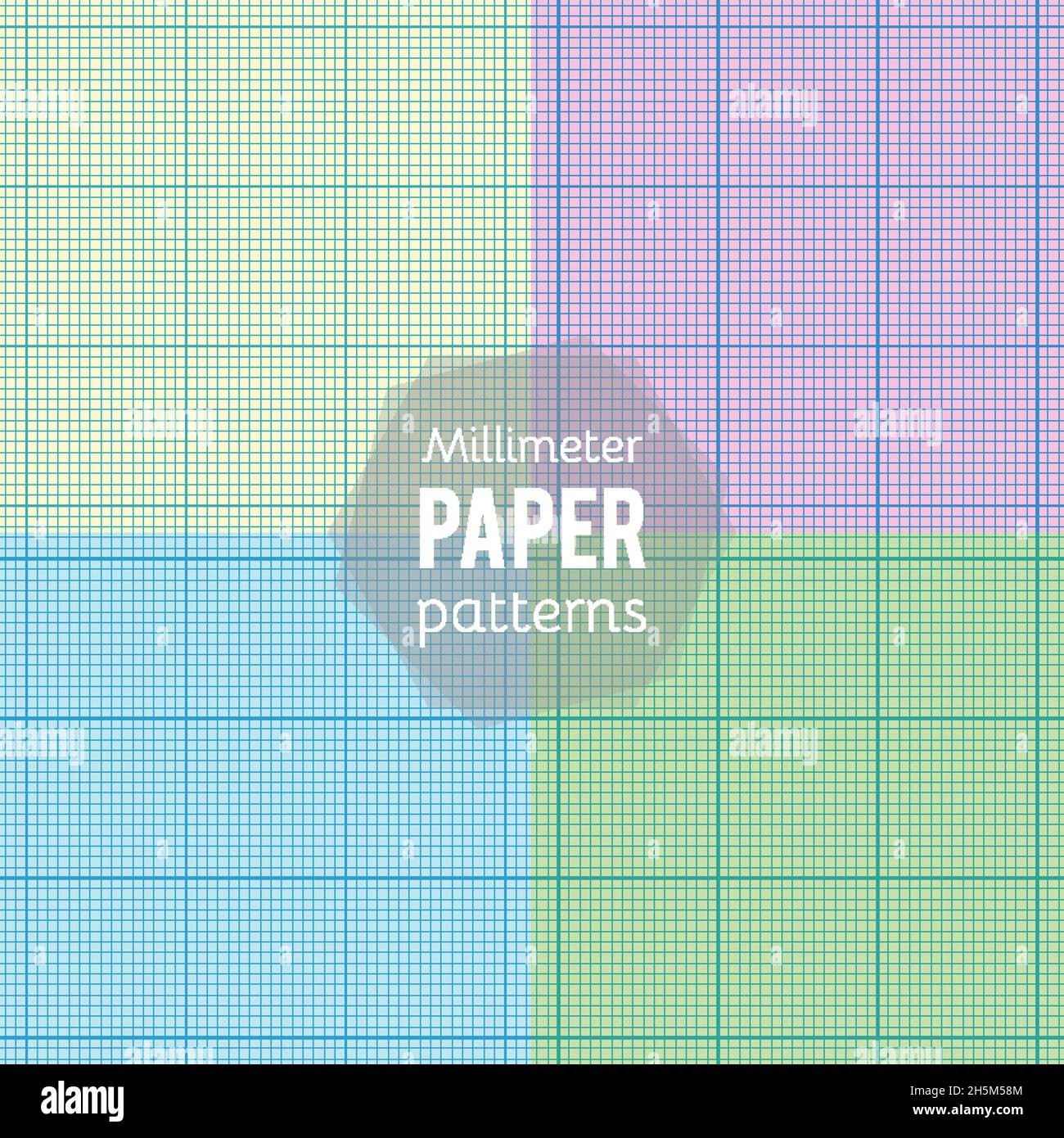 Set: paper patterns. Millimeter papers in different colors. Vector ...