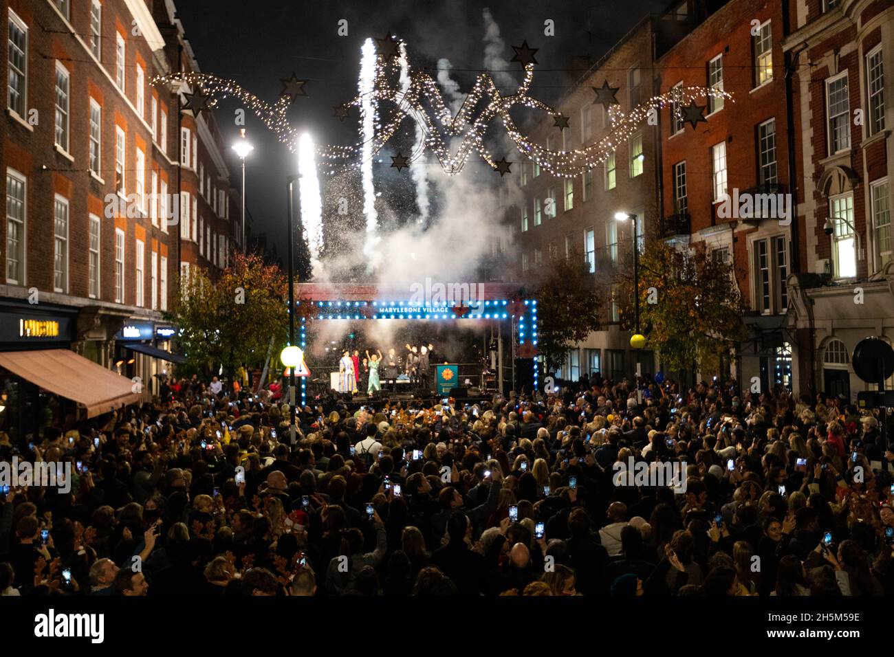 EDITORIAL USE ONLY Jo Good hosts as Martin and Roman Kemp switch-on the ...