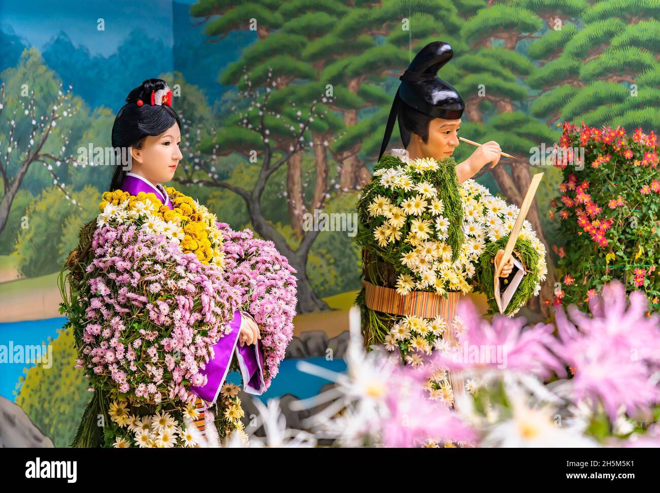 tokyo, japan - november 23 2020: Life size chrysanthemum dolls ...
