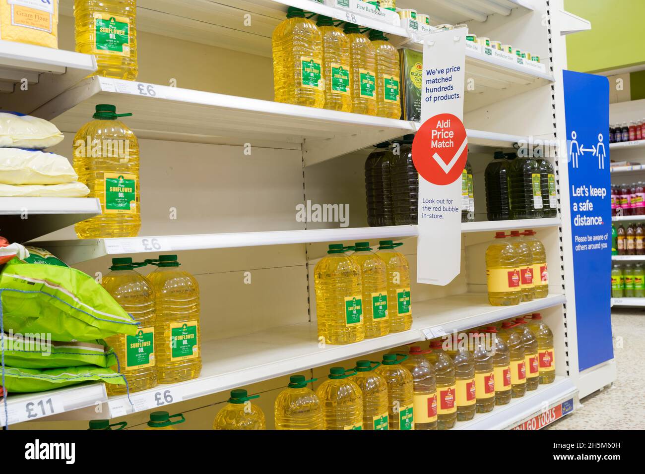 Essential items Stocks running low at supermarket London England UK ...