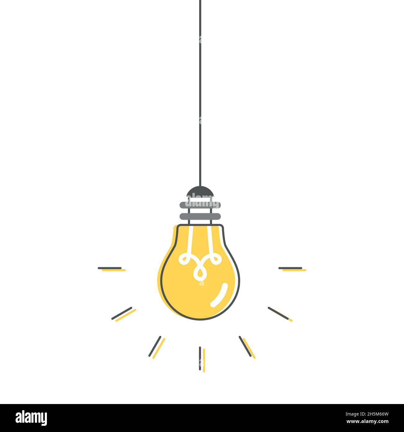 Light bulb hanging. Vector illustration, flat design Stock Vector Image ...