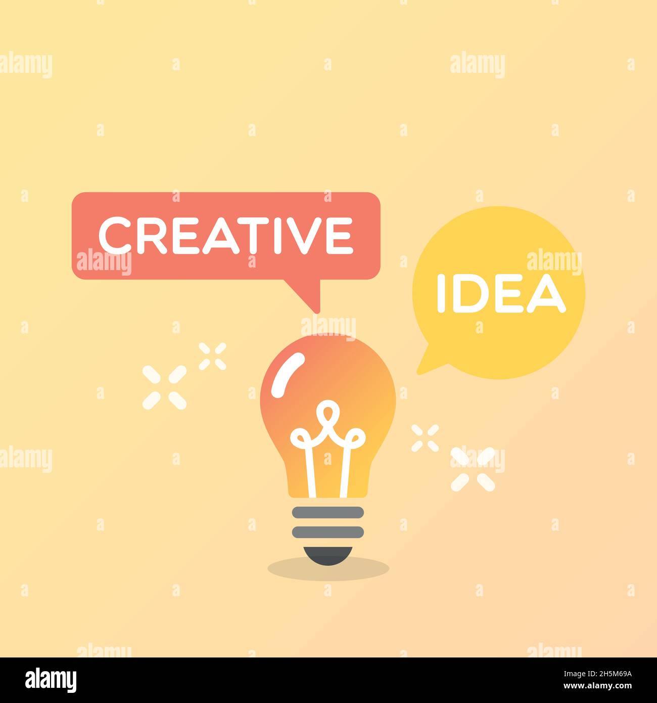 Light bulb creative idea. Vector illustration, flat design Stock Vector ...
