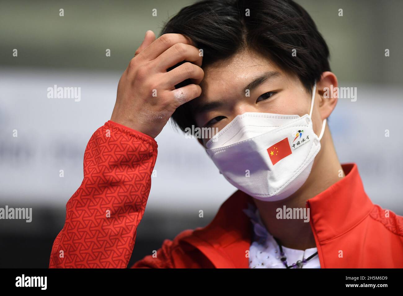 Yudong CHEN, China, during practice, at the ISU Grand Prix of Figure ...