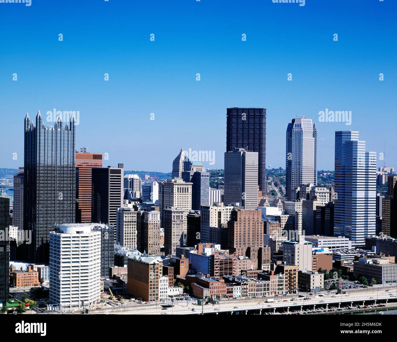 Pittsburgh, Pennslyvania skyline including PPG Place with the spiked ...