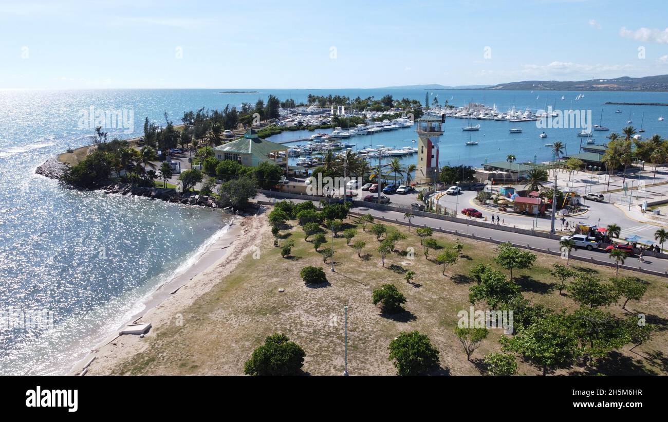 Aerial Photo in la Guancha, where can observe the Yathch Club and the ...
