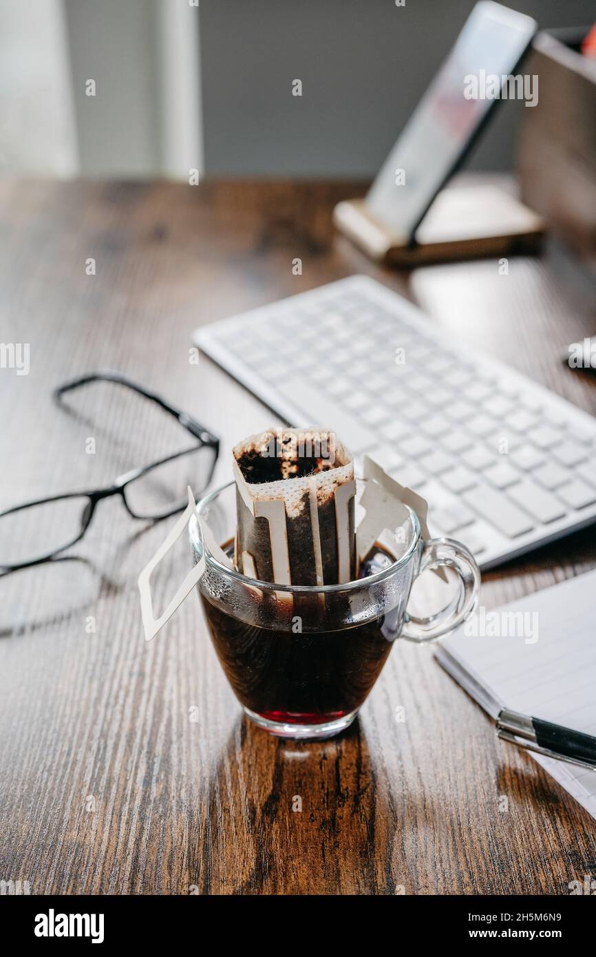 Brewing fresh and aromatic coffee at the office Stock Photo - Alamy