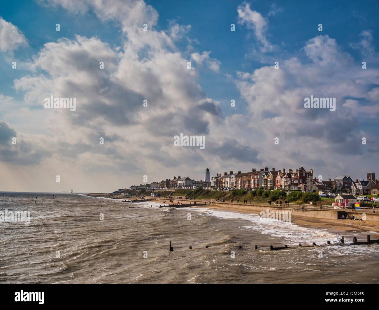 Pictorial image of the coastal resort town of Southwold in the county ...