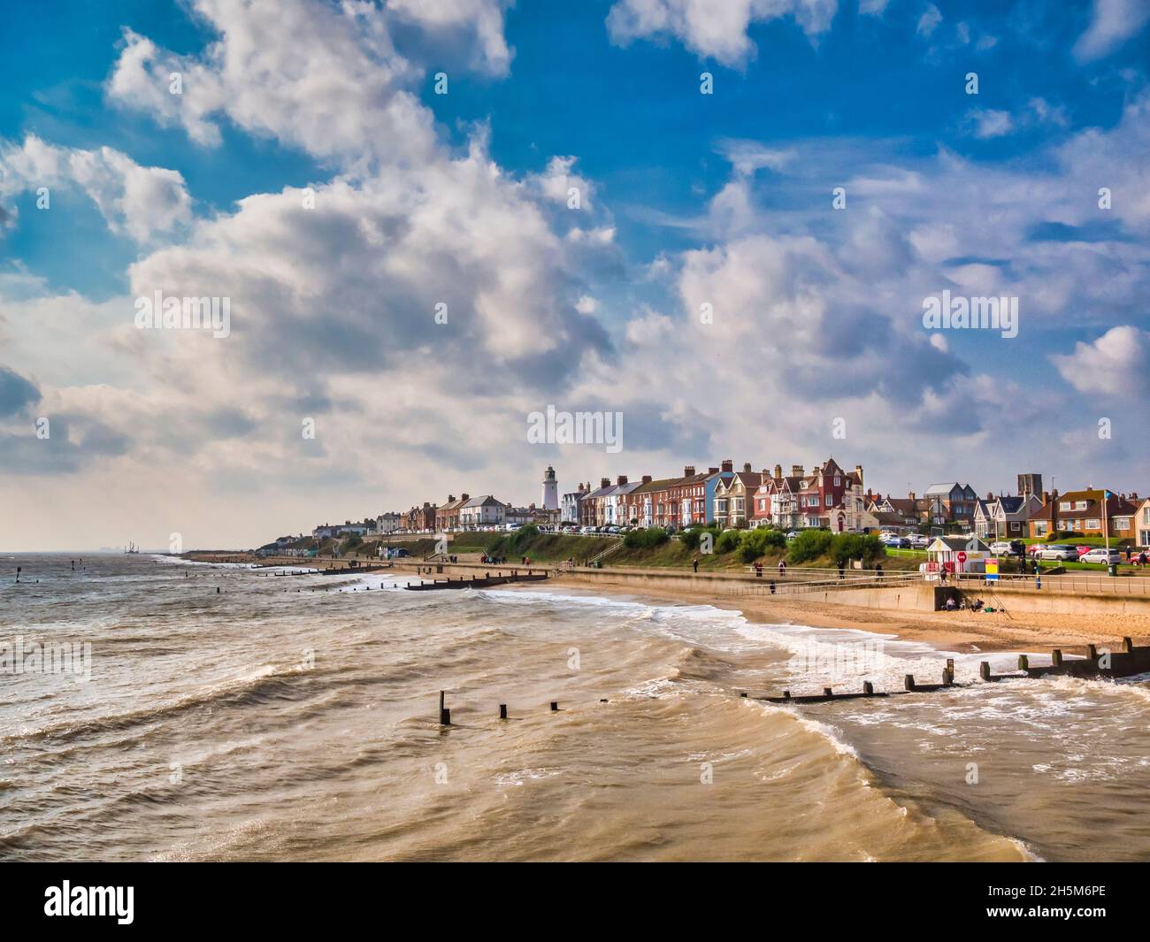 Pictorial image of the coastal resort town of Southwold in the county ...