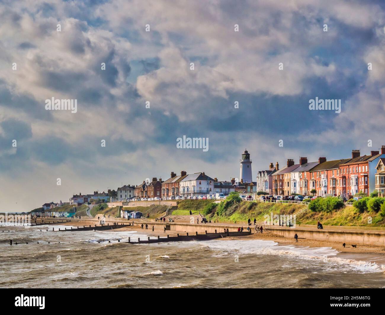 Pictorial image of the coastal resort town of Southwold in the county ...