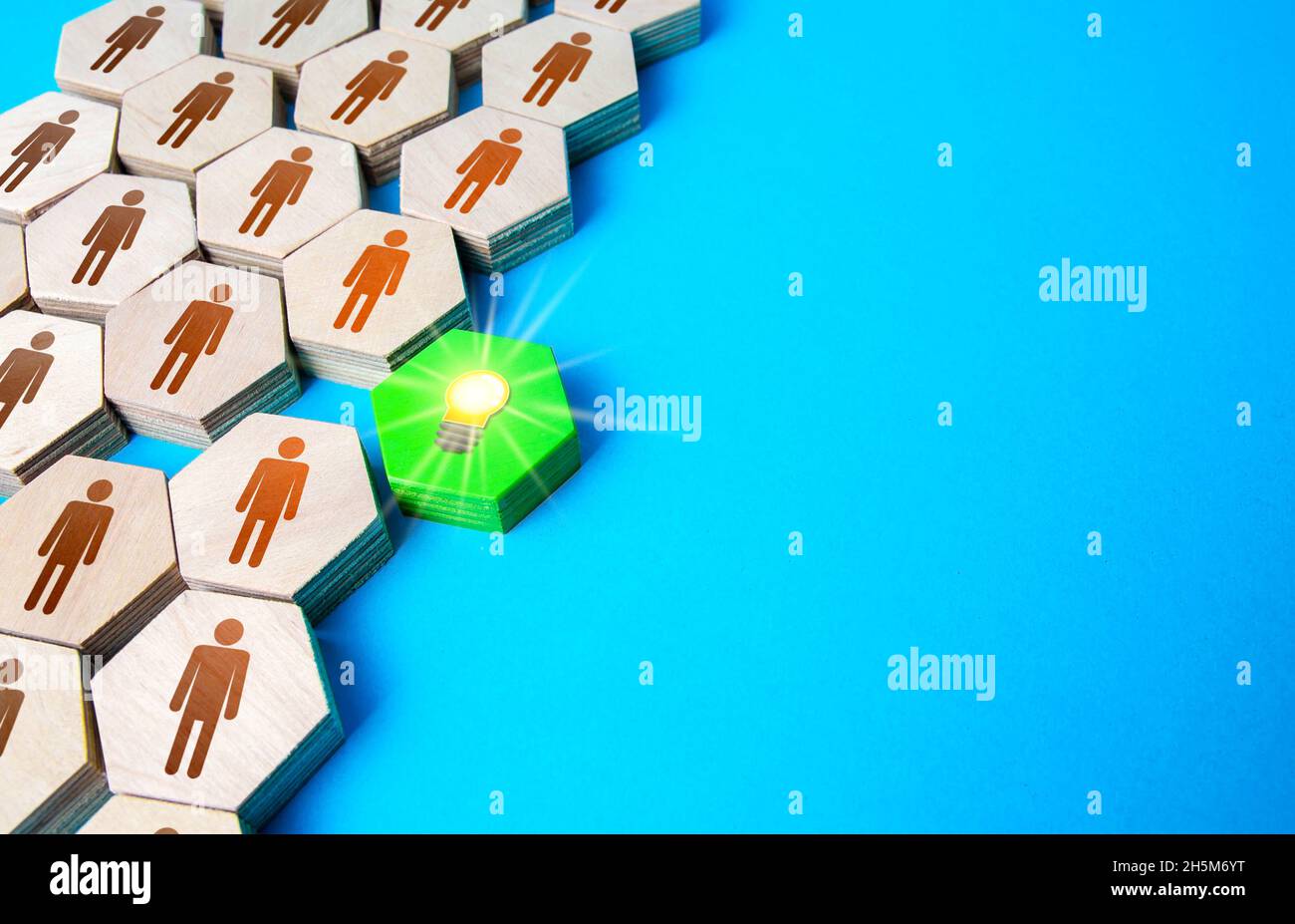 Light bulb idea destroys the formation of people. Breakthrough ideas ...