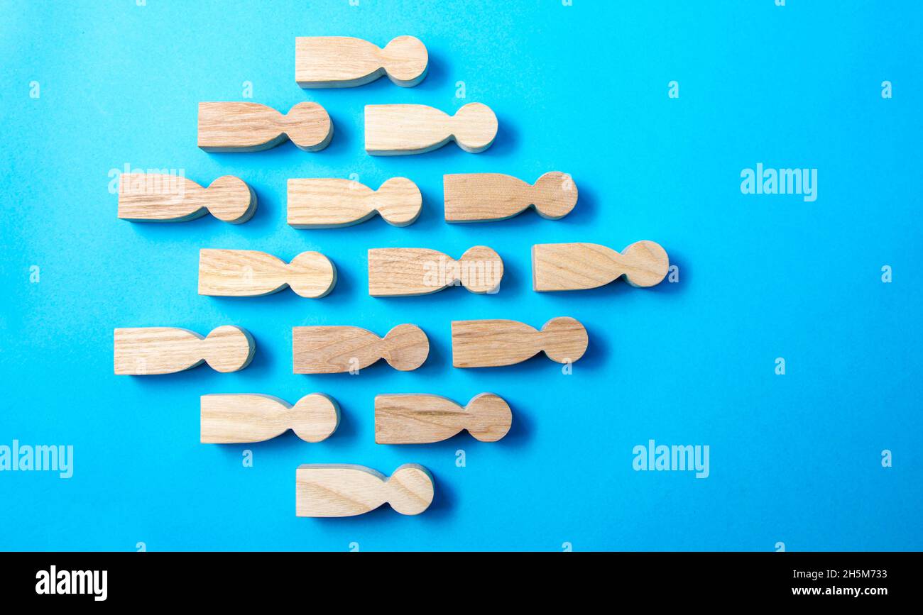 A group of people in the shape of an arrow. Social organizations ...