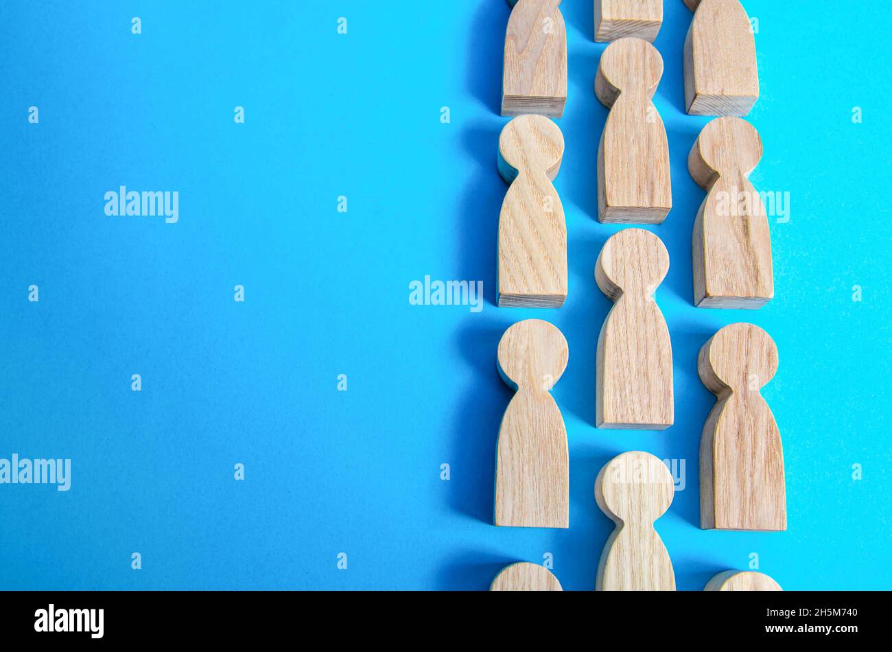 A line of figures of people. Human resources. Unity. Team building ...