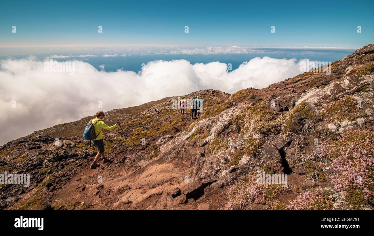 Climb of Pico mountain, highest of Portugal, Azores travel destination ...
