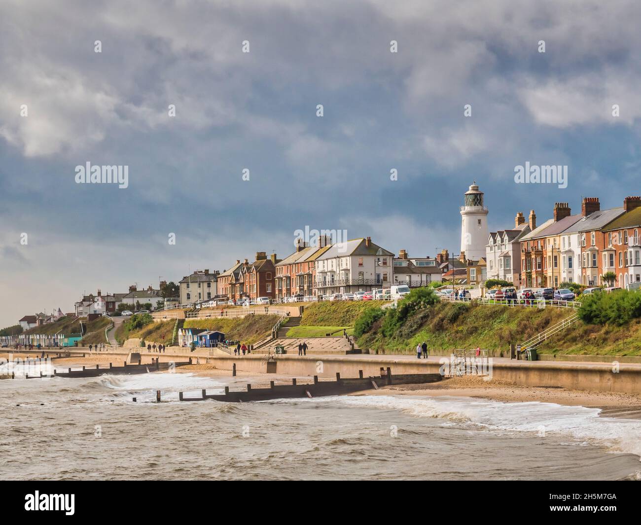 Pictorial image of the coastal resort town of Southwold in the county ...