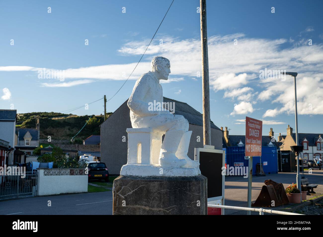 FINDOCHTY MORAY COAST SCOTLAND FISHING BOATS INSIDE THE HARBOUR WHITE ...