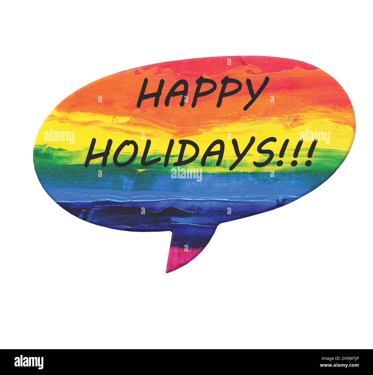 Speech Bubble Message Happy Holidays in Rainbow Colors Stock Vector ...