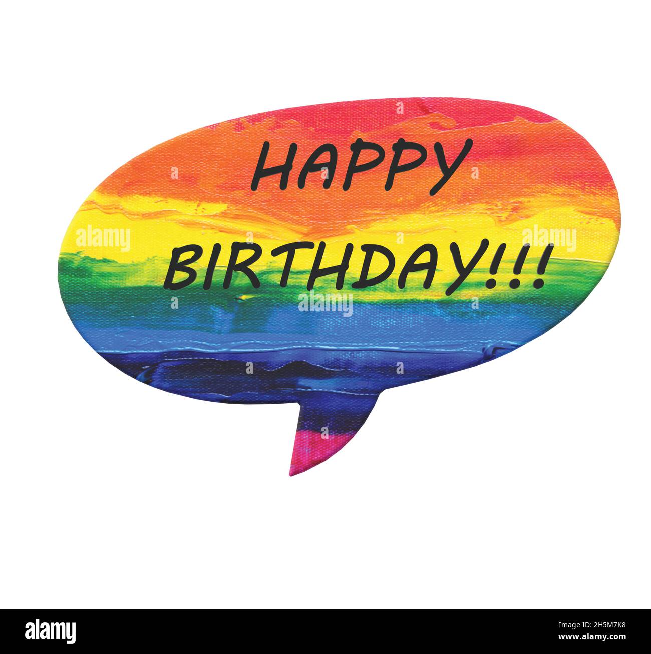 Speech Bubble Message Happy Birthday in Rainbow Colors Stock Vector ...