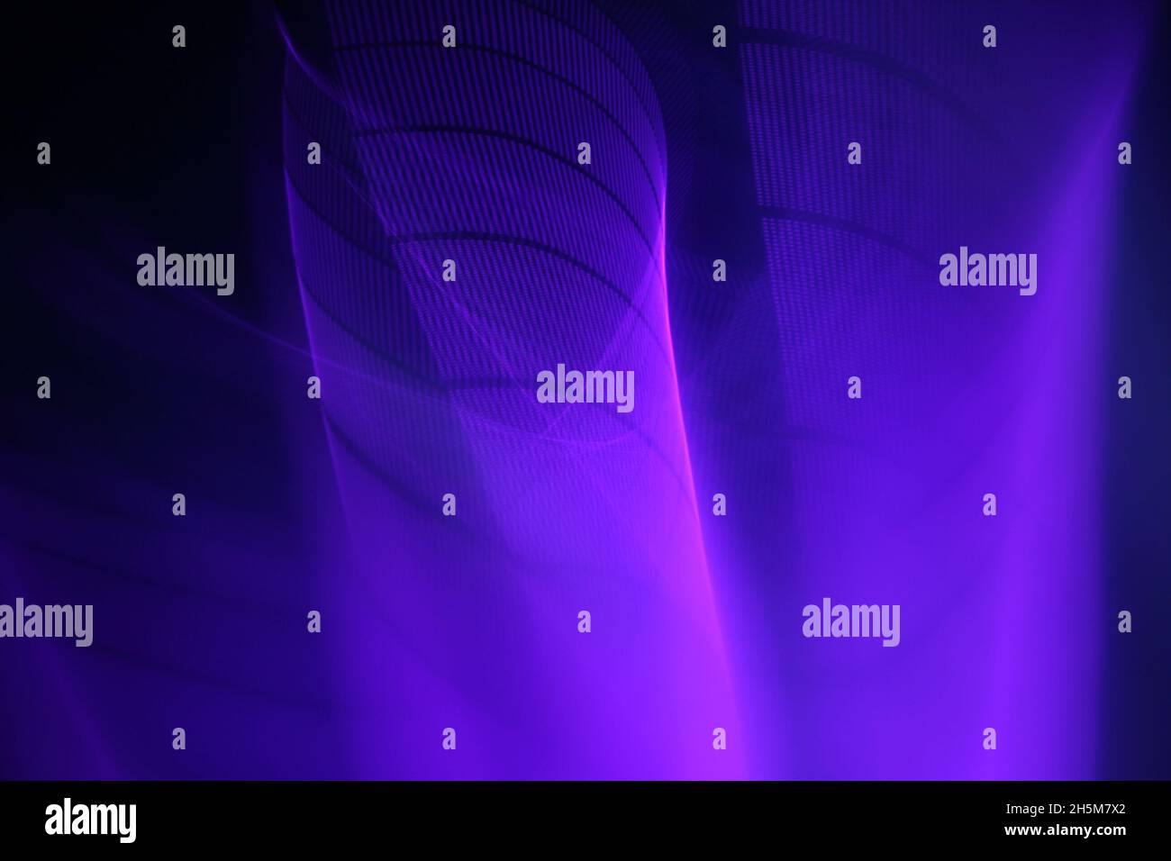 Incredible reflected neon purple light layers on black background Stock ...