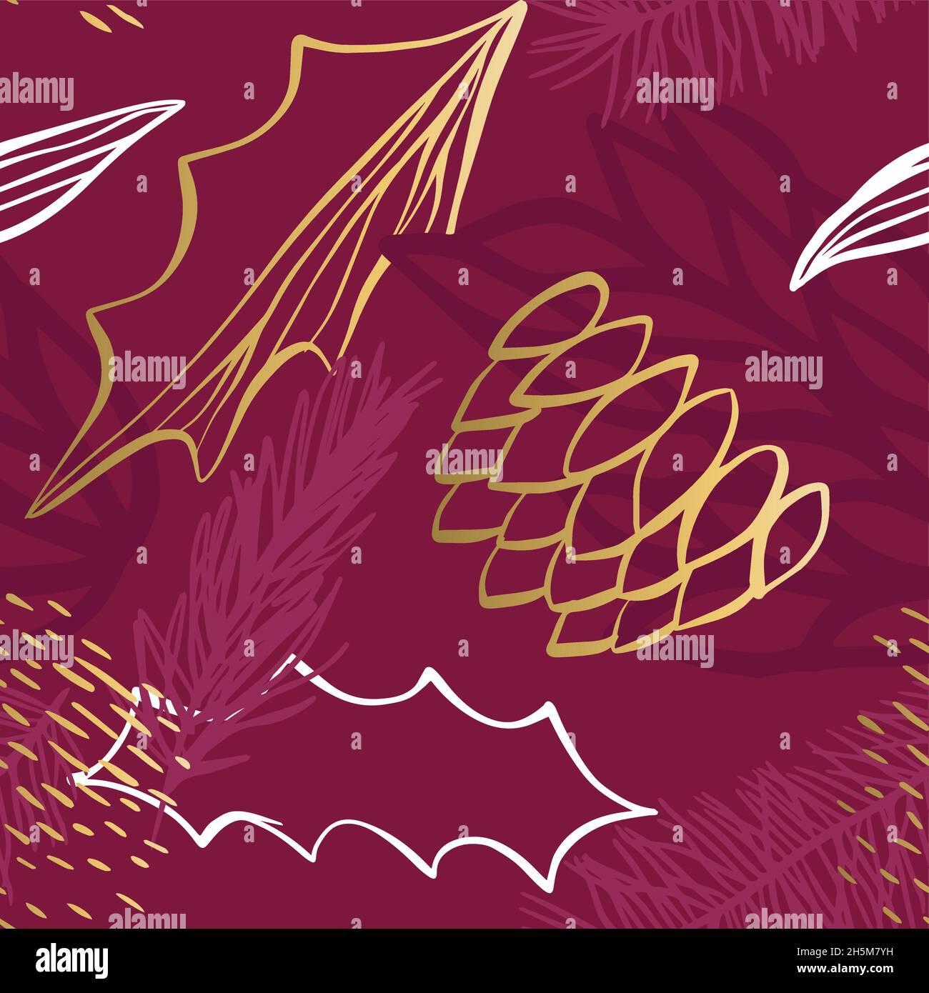 Green gold christmas seamless Stock Vector Images - Alamy