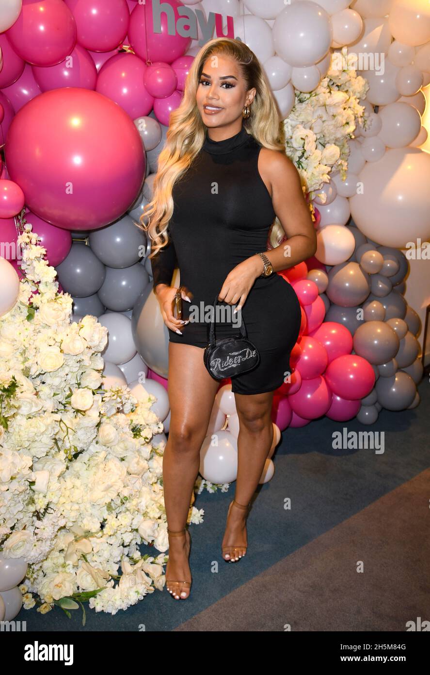 EDITORIAL USE ONLY Lateysha Grace arrives at the hayu exclusive preview ...