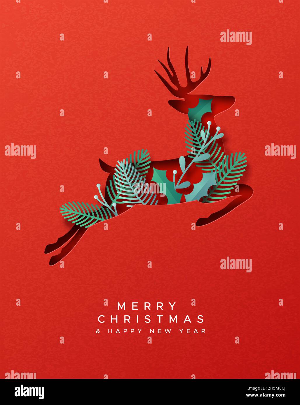 Christmas paper cut card Stock Vector Images - Alamy