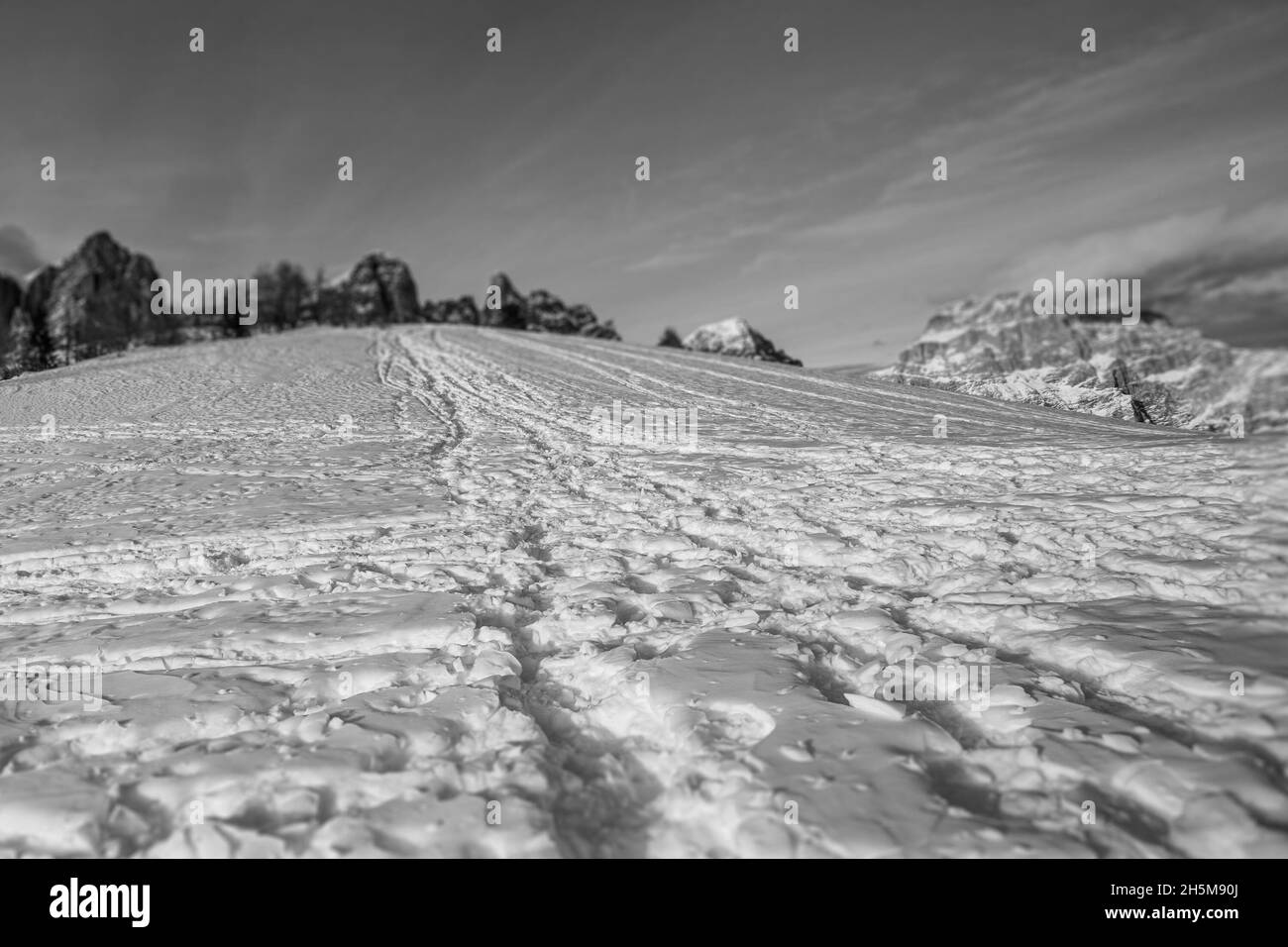 Snowy slope Black and White Stock Photos & Images - Alamy