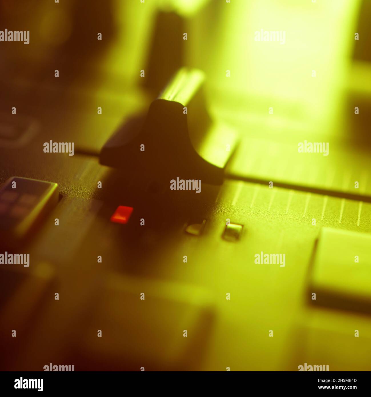 Deejay mixing desk turntables party nightclub disco lights square album ...