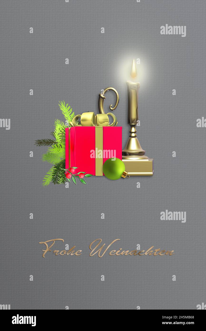 Christmas greeting card text in German Frohe Weihnachten English ...