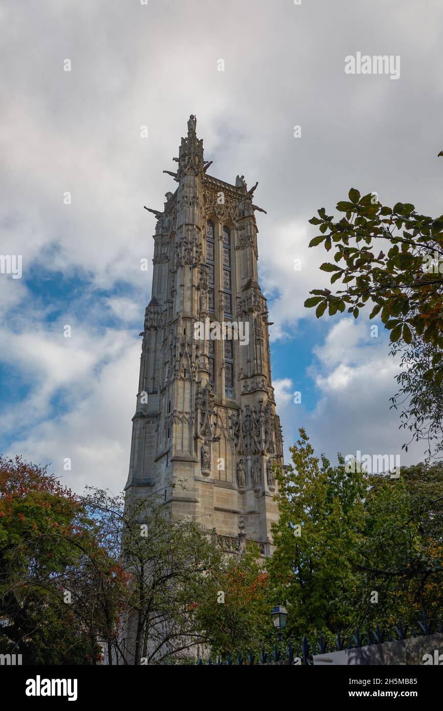 Saint-Jacques Tower (Tour Saint-Jacques) located on Rivoli street in ...