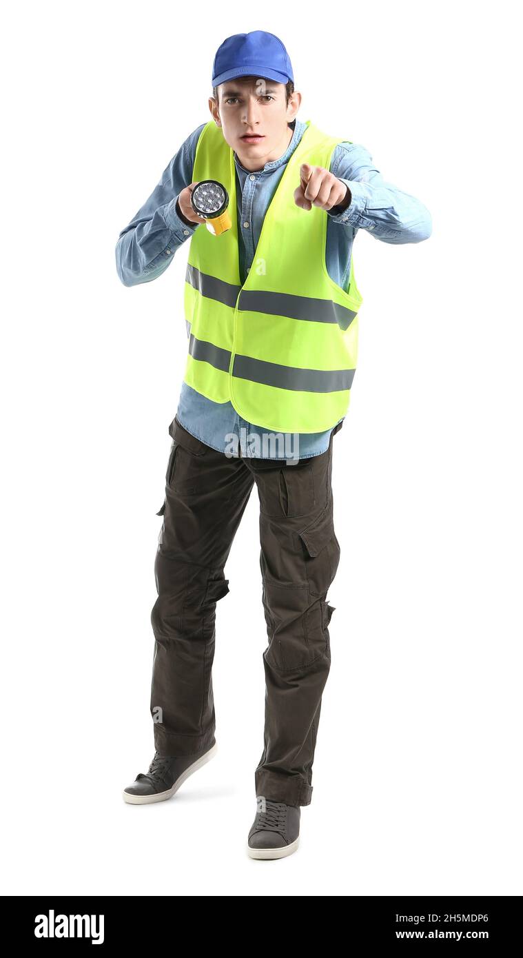 Flashlight pointing Cut Out Stock Images & Pictures - Alamy